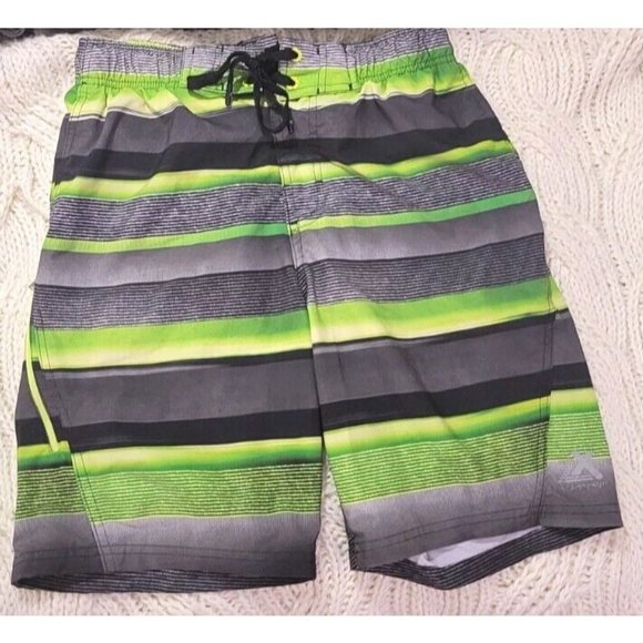 Zeroxposur Swim Zeroxposur Mens Green Surf Stretch Swim Shorts Trunksswimsuit Grn Surf Size
